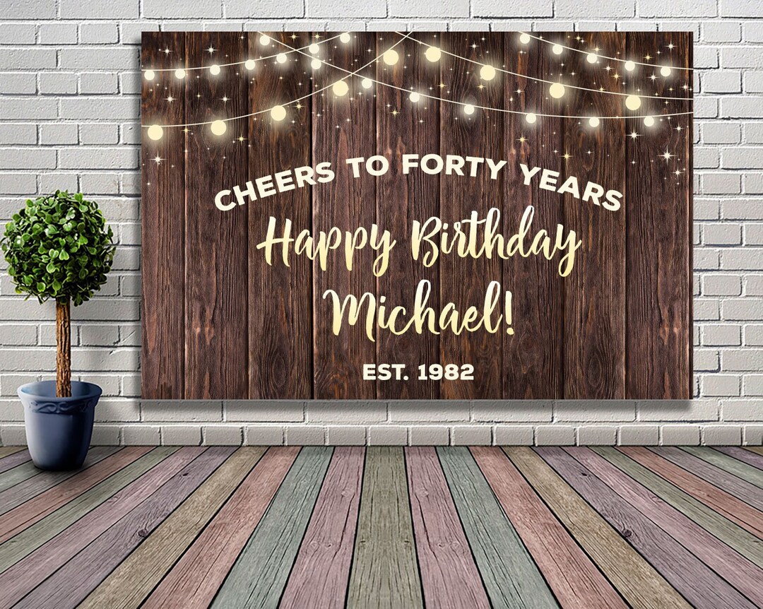 Birthday Backdrop Rustic Birthday Party Back Drop Rustic Birthday Party ...