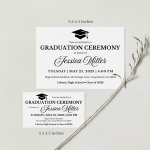 SALE Graduation Ceremony Insert Printable Template or Printed Cards 5 ...