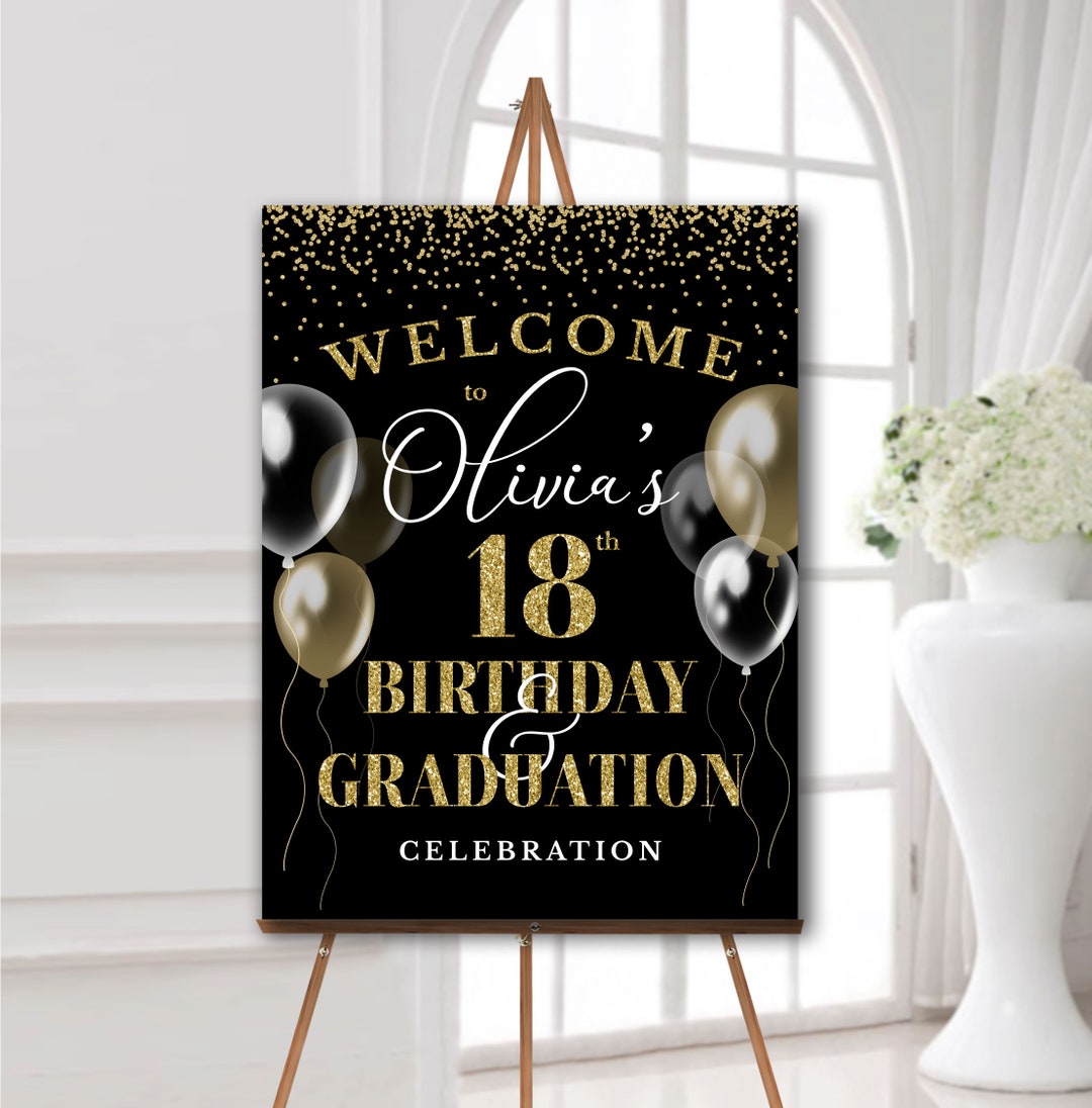 Graduation and 18th Birthday Party Welcome Sign Celebration - Etsy