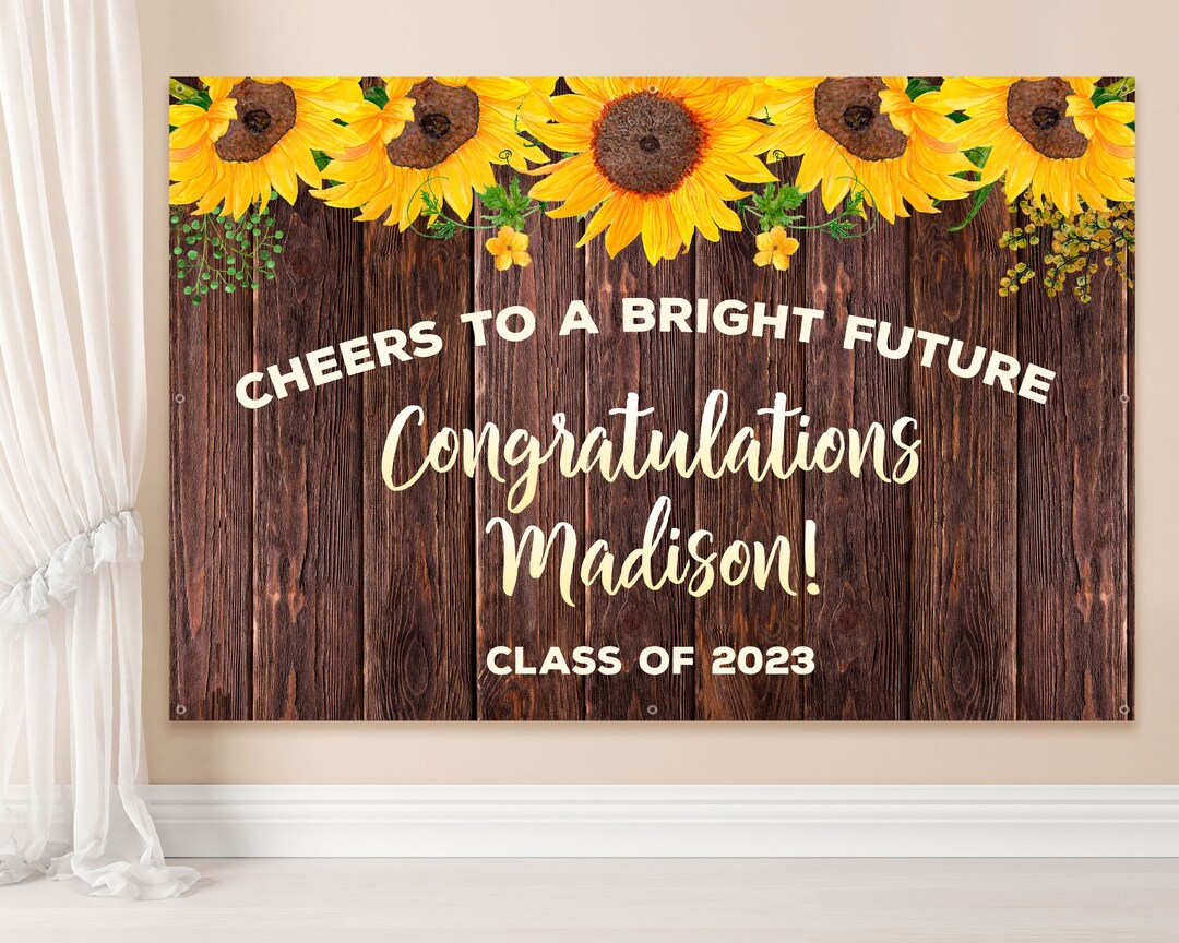 Rustic Sunflower Graduation Party Sign Graduation Decorations 2023 ...