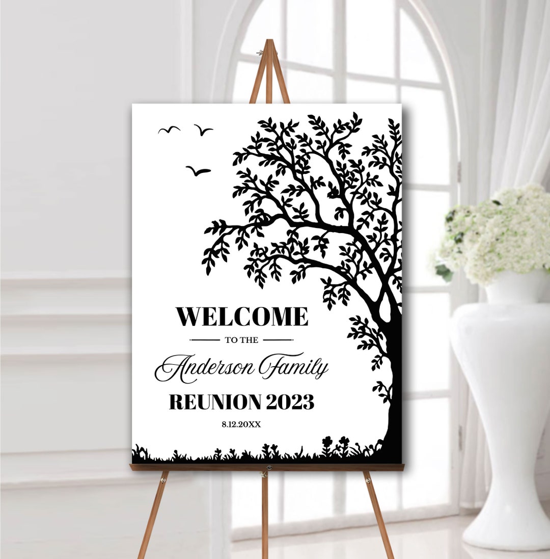 Family Reunion Welcome Sign 2023 Elegant Printed Foam Board or Poster ...