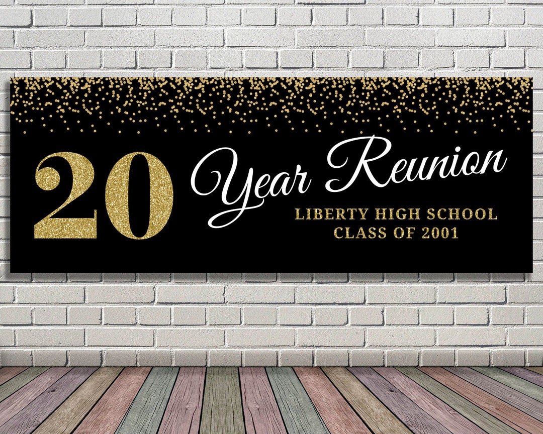 Class Reunion Sign 20th Class Reunion Decoration Black and Gold Class ...