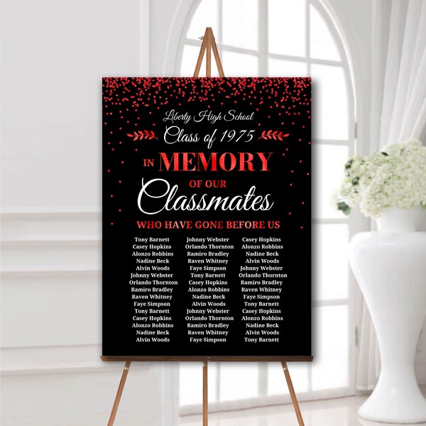 In Memory of Classmates Poster - Etsy