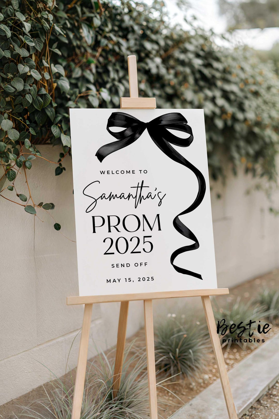 Prom Send off Welcome Sign, Black Bow Theme, Senior Prom 2025 Poster ...