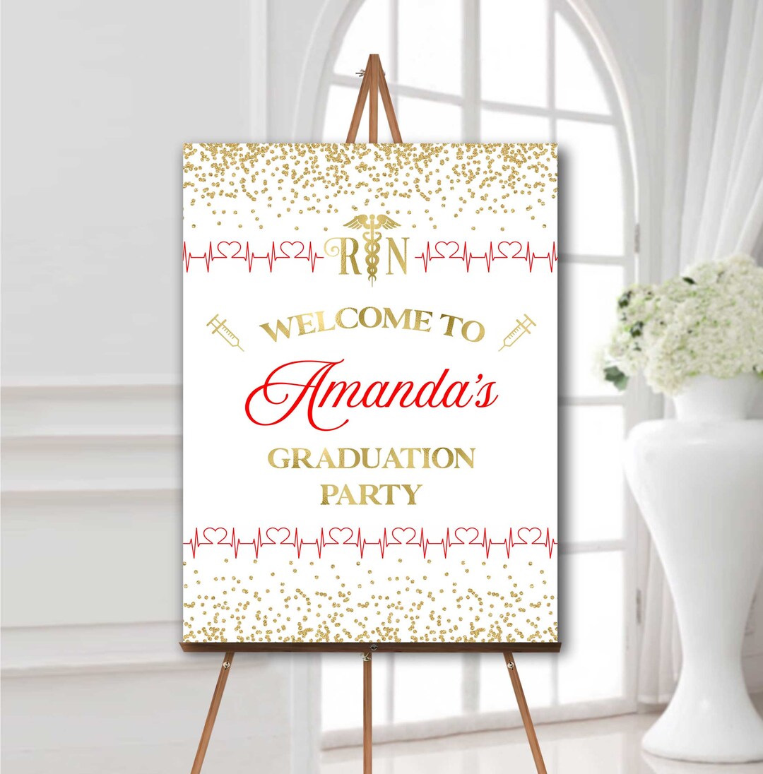 Nurse Graduation Welcome Sign, Nursing Graduation Party Decoration, Rn ...