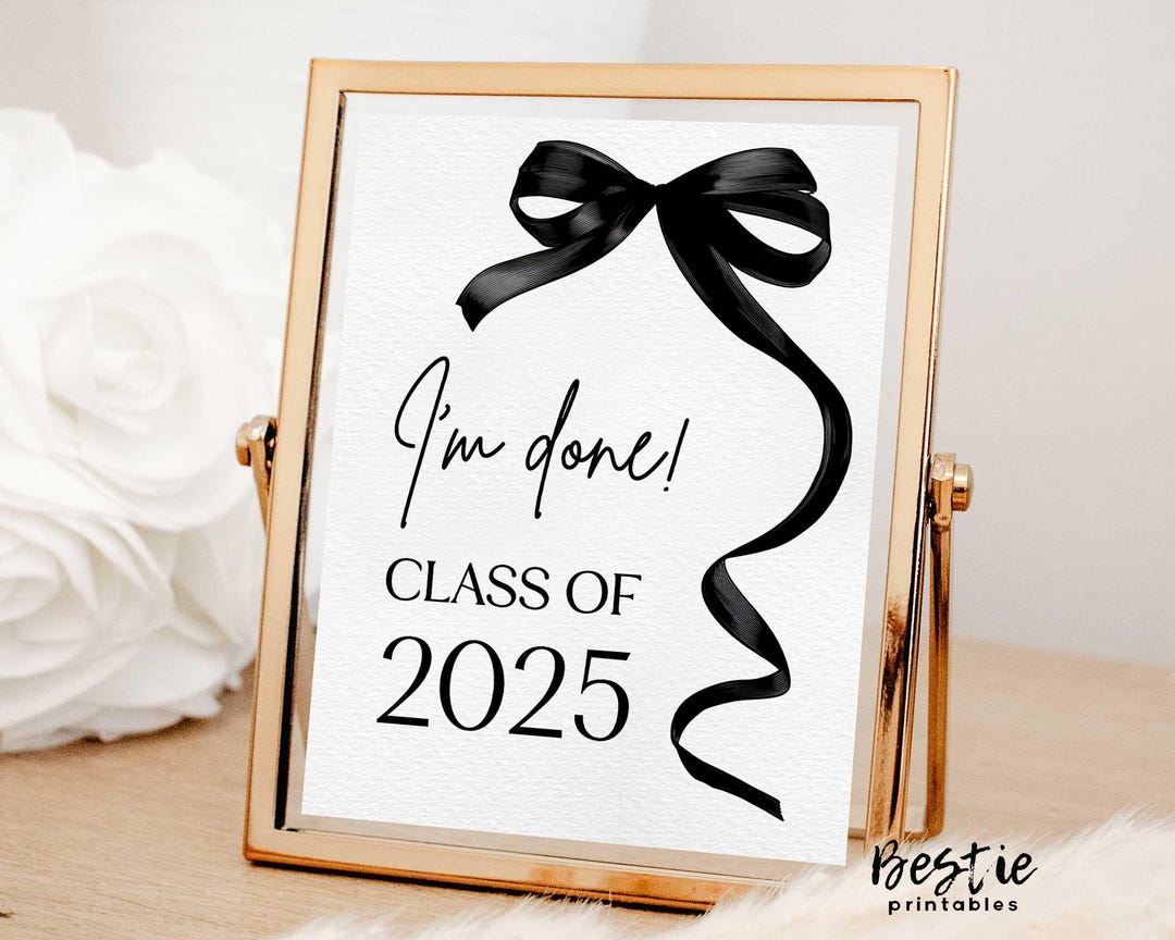I'm Done Sign, I Am Done Sign, Class of 2025 Sign, Grad Party Signs ...