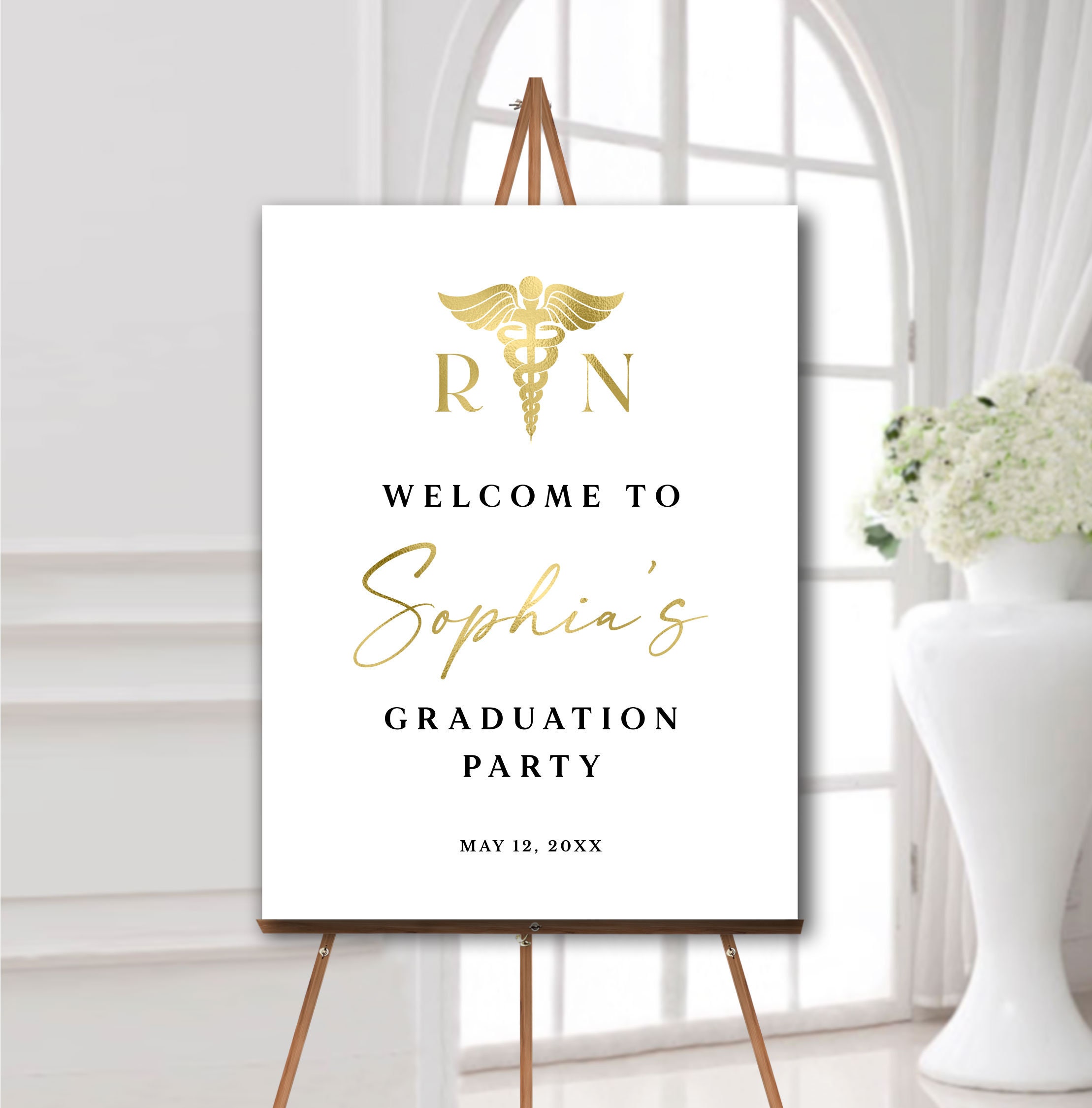 RN Graduation Party Welcome Sign, Nurse Graduation Party Decorations ...