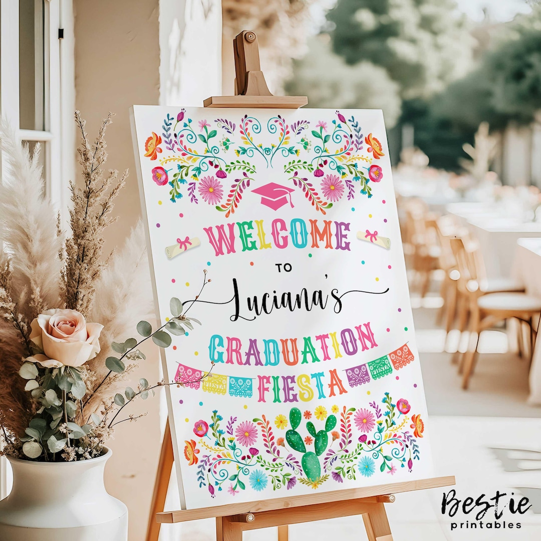 Fiesta Graduation Party Welcome Sign, Mexican Theme Graduation Foam ...