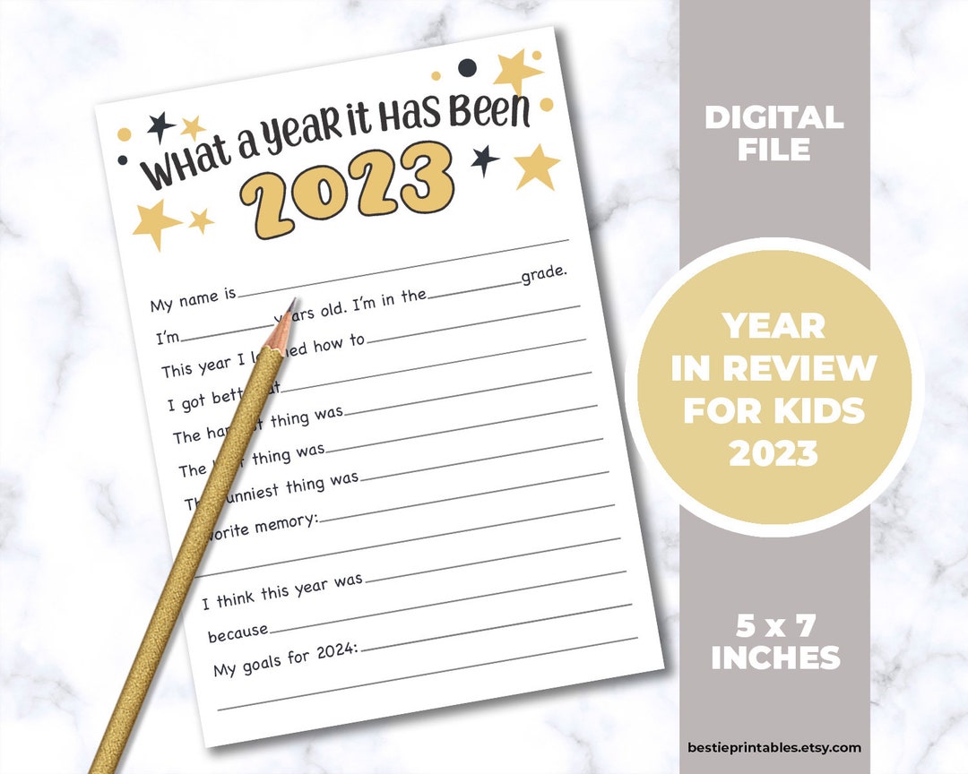 Year in Review 2023 Year in Review Printable for Kids New - Etsy