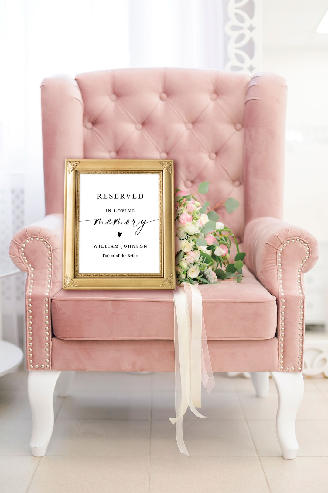Reserved in Loving Memory Wedding Sign With Name Personalized - Etsy
