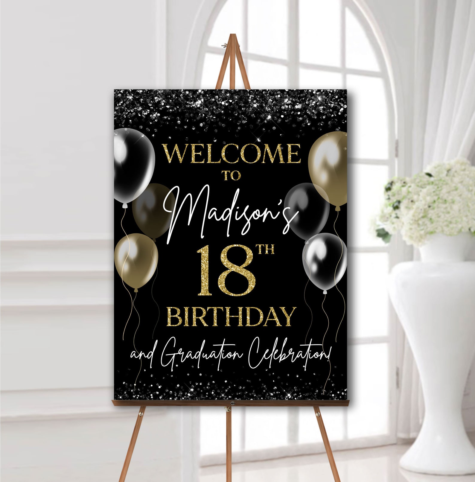 Graduation and 18th Birthday Party Welcome Sign, Combined Party Welcome ...
