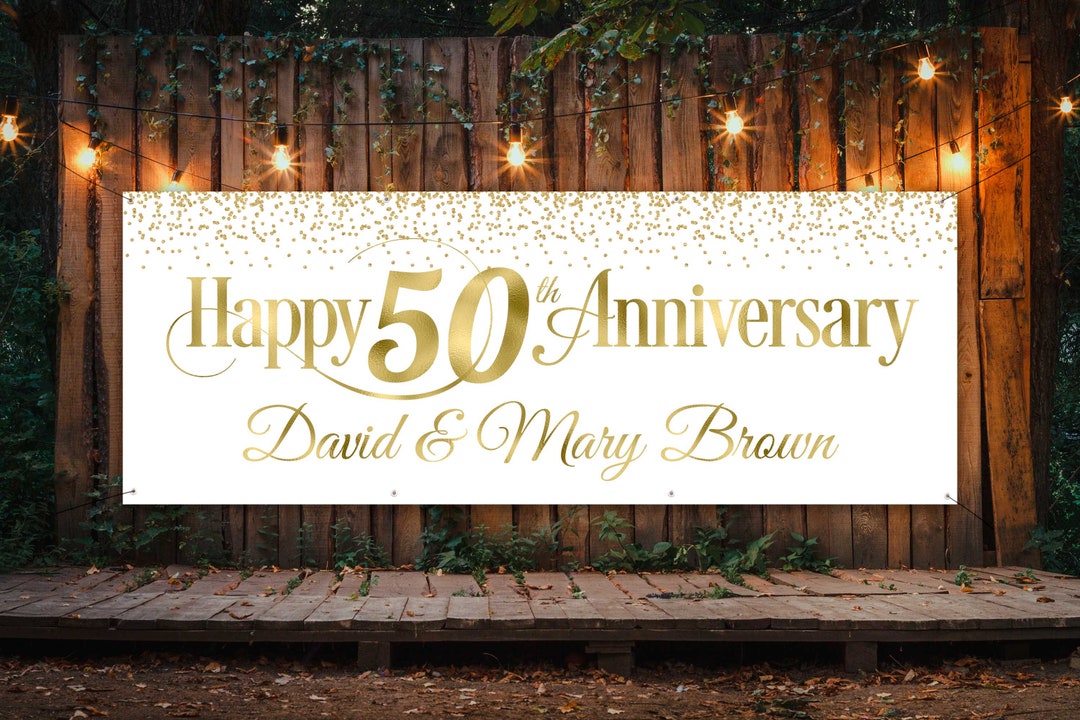 50th Wedding Anniversary Banner Any Year Wedding Anniversary ...