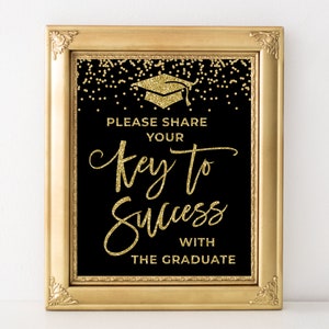 Key to Success Sign Share Your Key to Success With the Graduate Sign ...