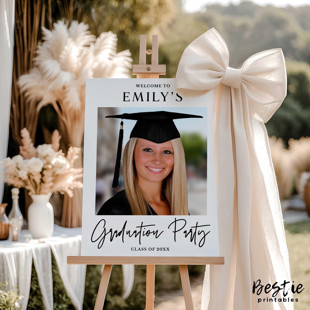 Photo Graduation Welcome Sign, Grad Party Welcome Board for Easel ...
