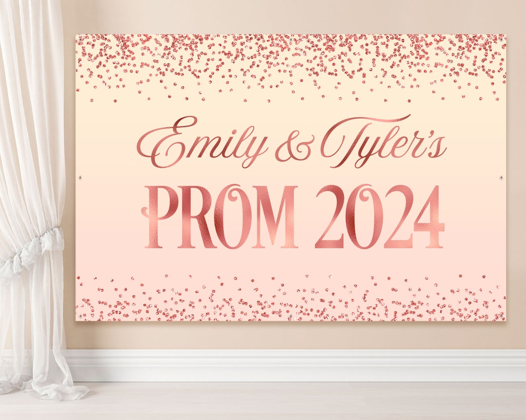 Prom 2024 Banner, Prom Decorations Rose Gold, Backyard Prom Send-off ...