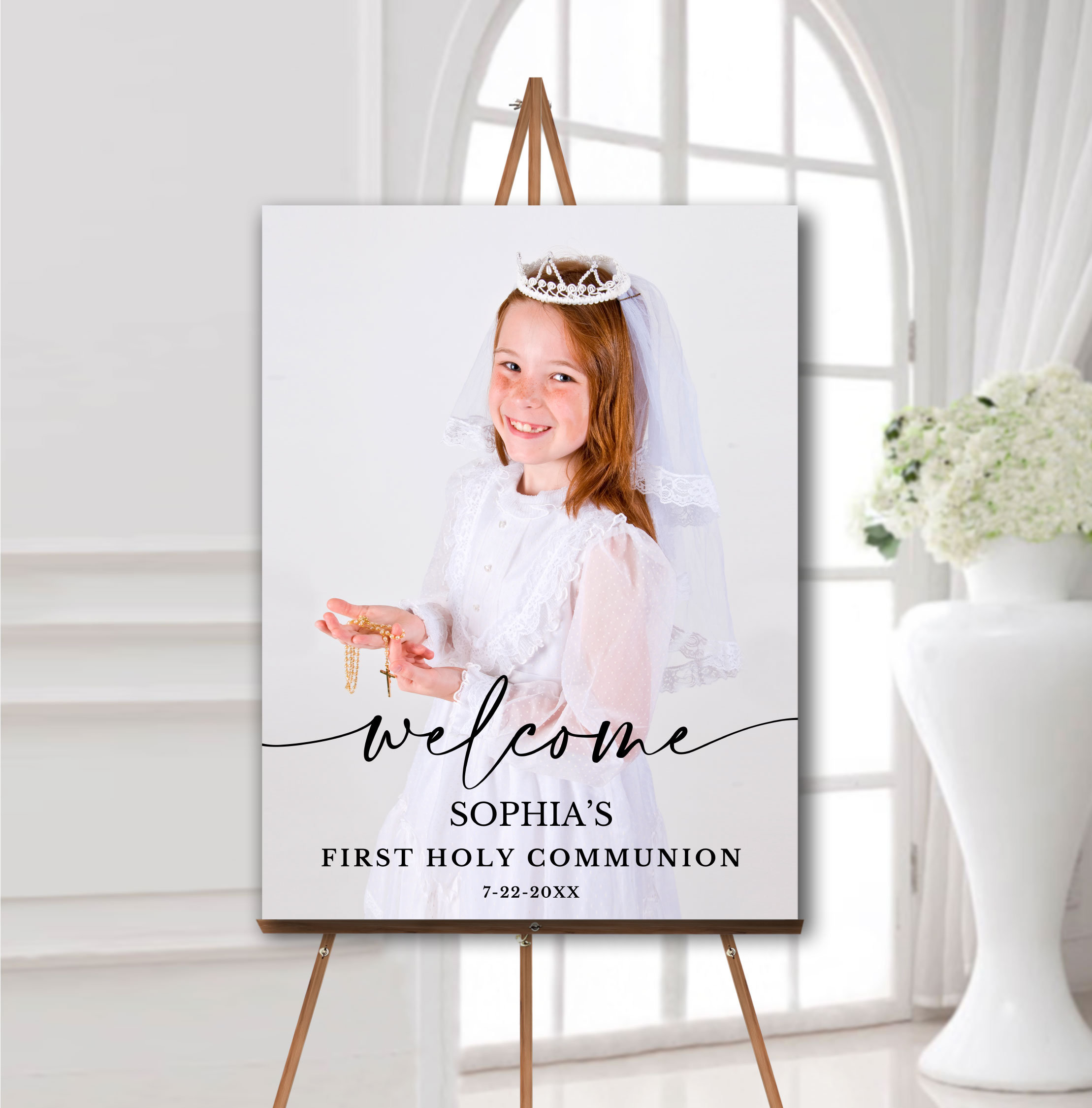 First Communion Welcome Sign With Photo Foam Board or Digital Download ...
