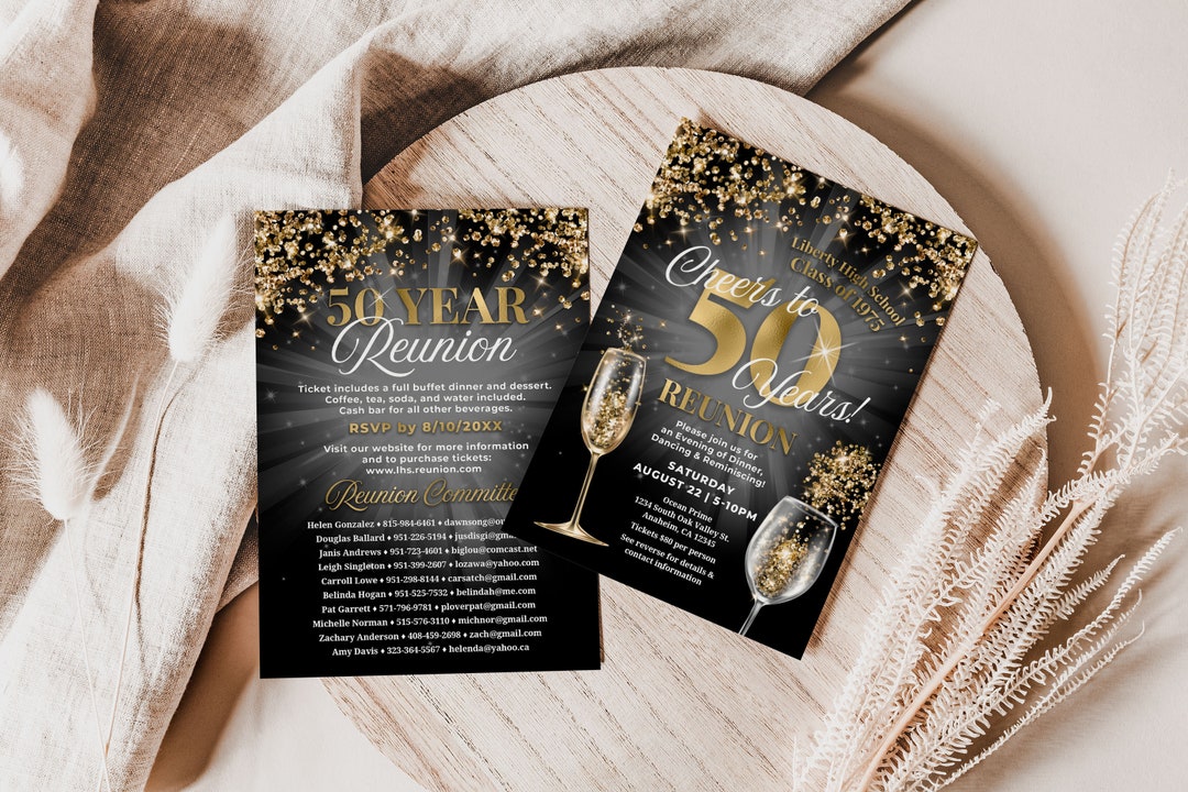 Class Reunion Invitation Personalized Double Sided Printed With ...