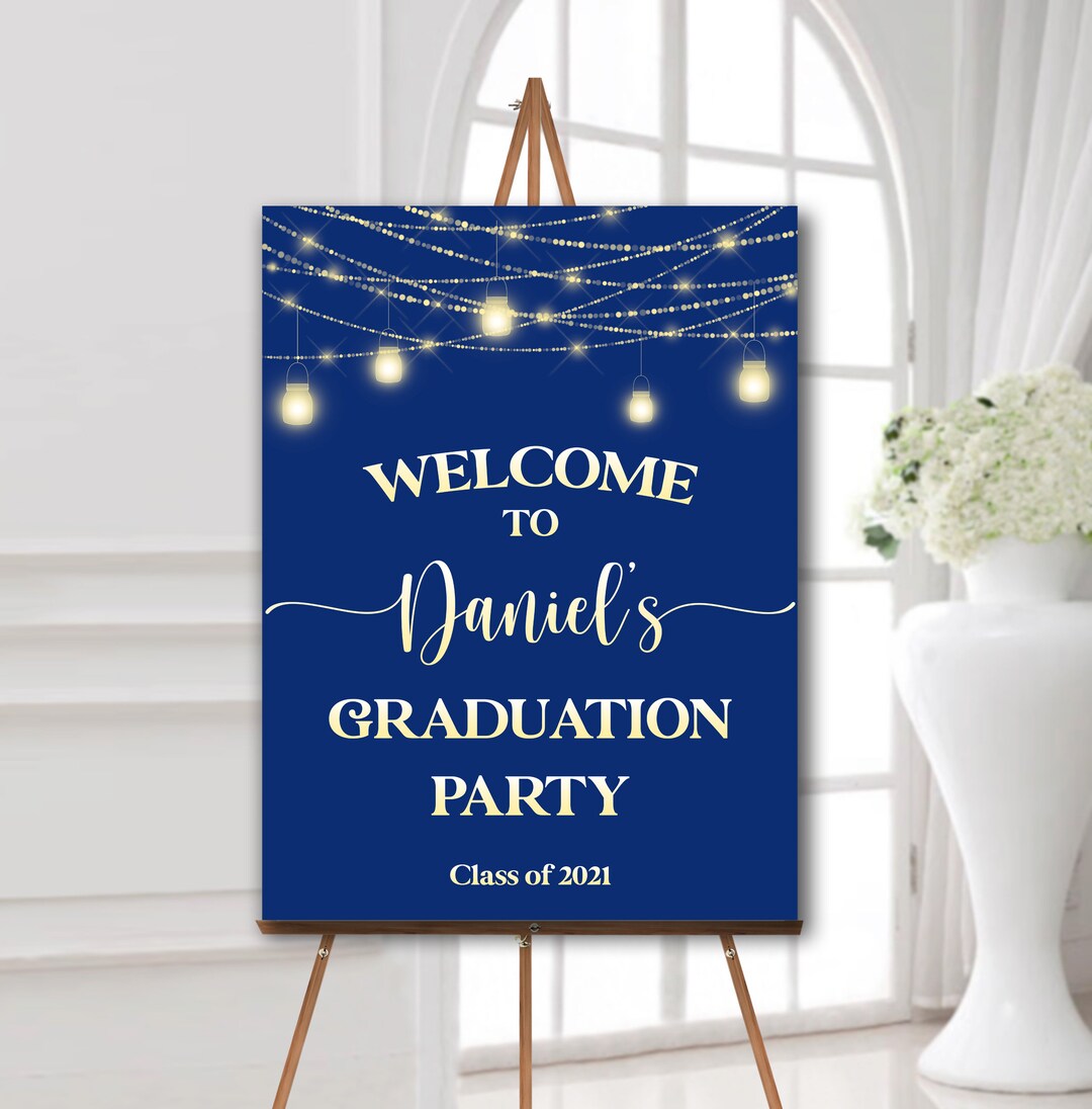 DIGITAL OR PRINTED Blue Graduation Sign Blue Graduation - Etsy