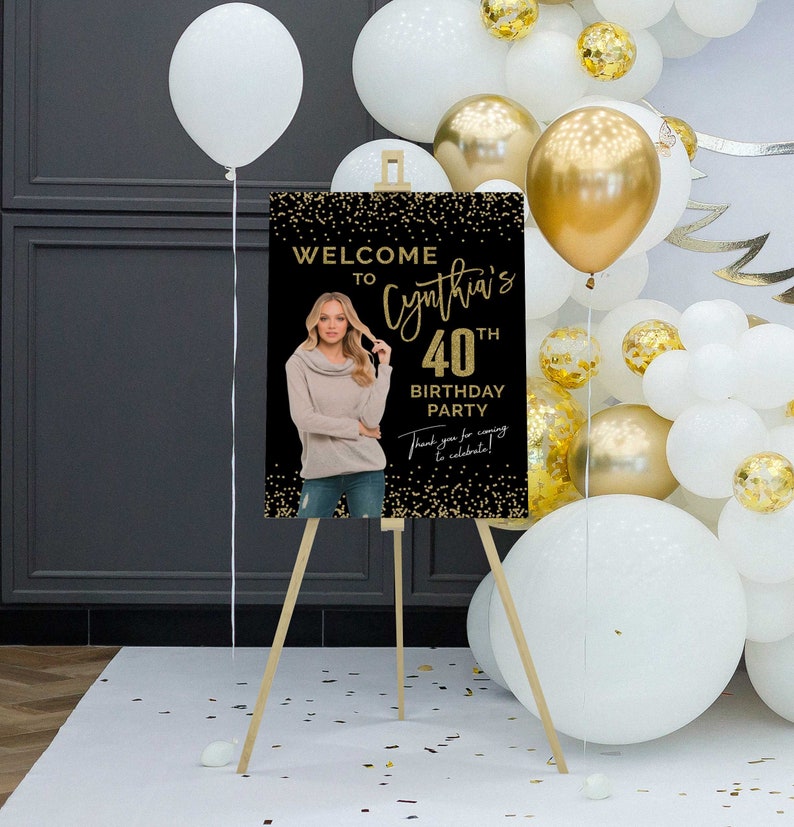 Birthday Party Welcome Sign With Photo Birthday Welcome Poster - Etsy