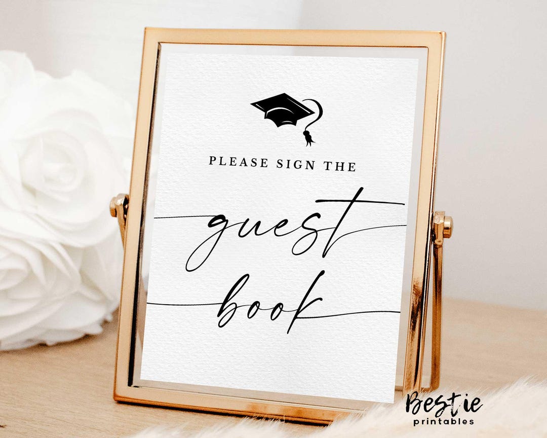Graduation Guestbook Sign, Please Sign the Guestbook, Guest Book Sign ...