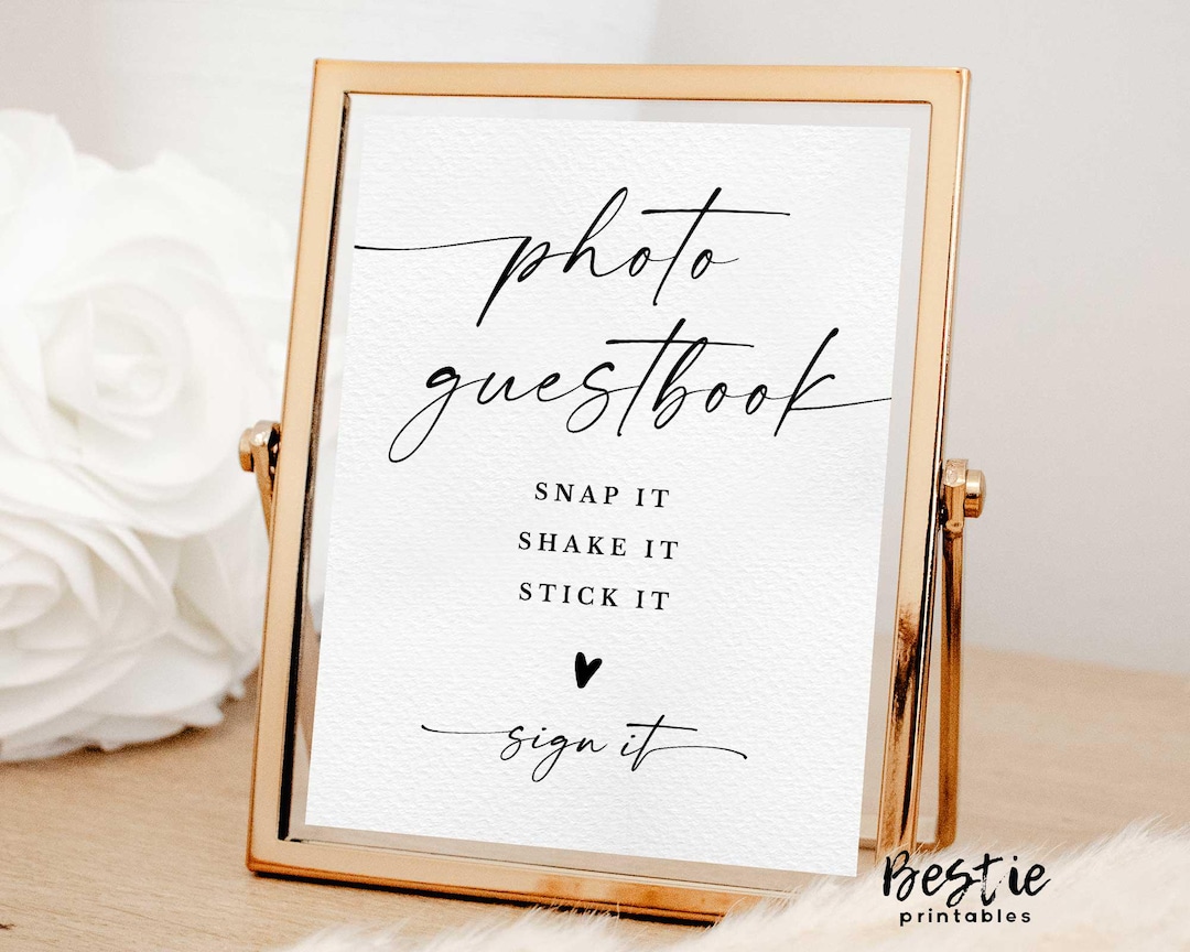 Photo Guestbook Sign, Photo Guest Book Sign, Snap It Shake It Stick It ...