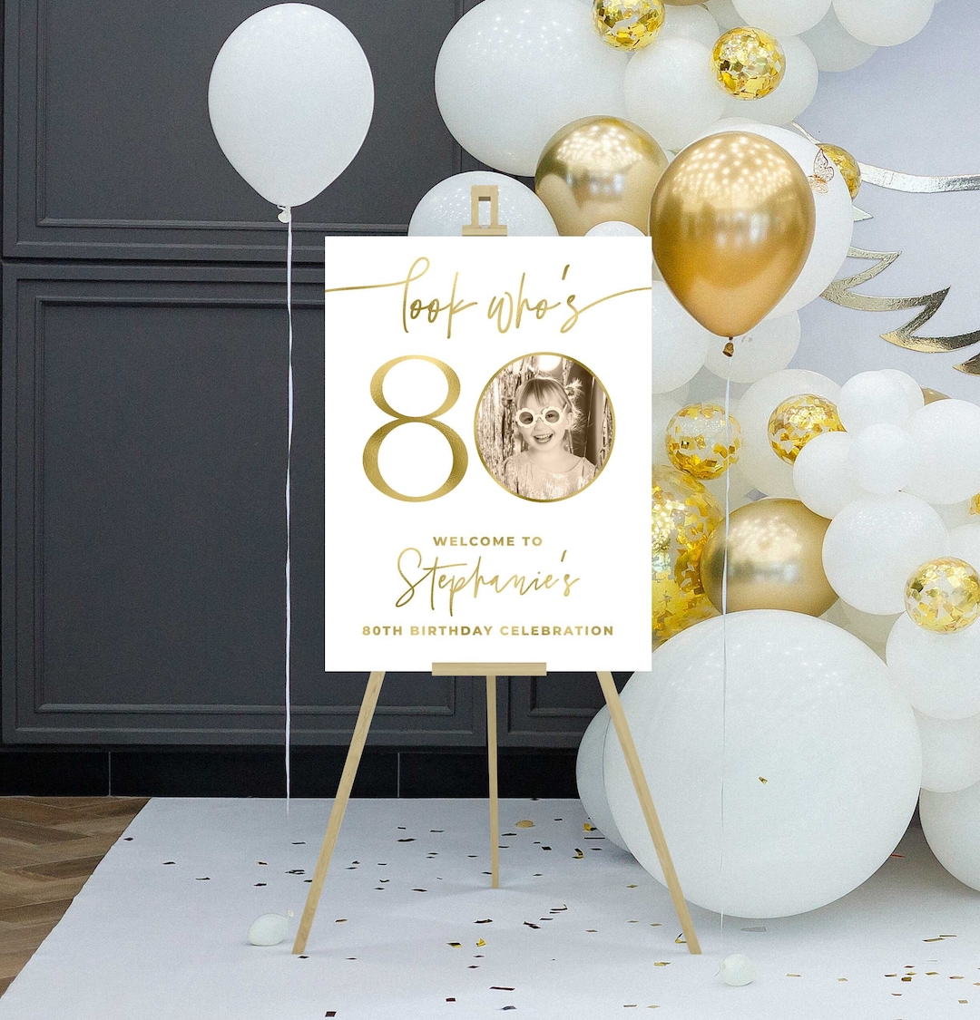 80th Birthday Party Decorations for Women, With Photo, Look Who's 80 ...