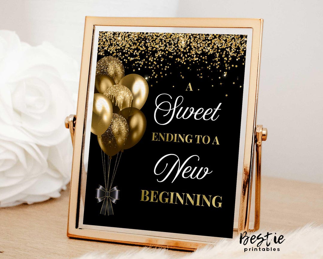 Sweet Ending to a New Beginning Sign, Retirement Party Signs, Retirement Celebration, Party ...
