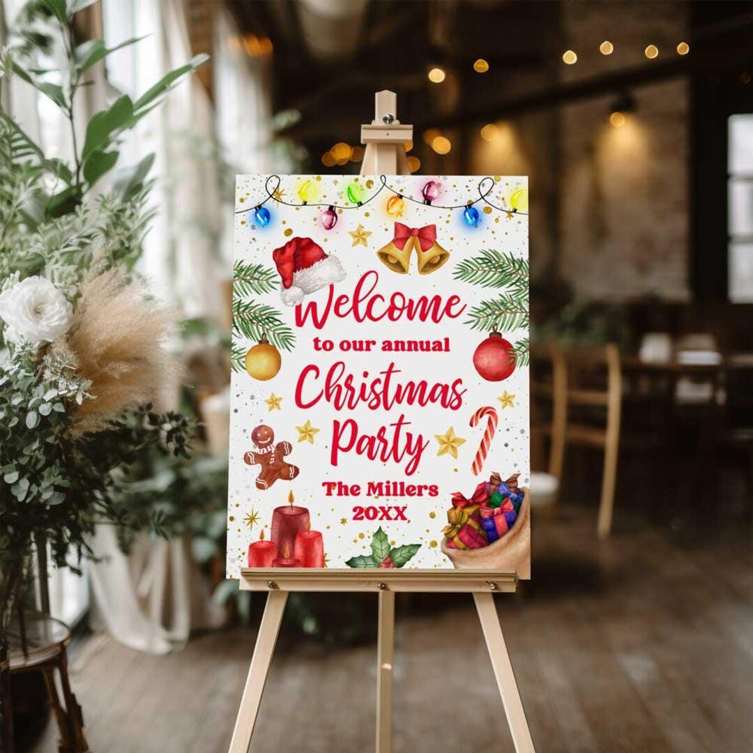Christmas Party Welcome Sign, Favorite Things Poster, Holiday Party ...