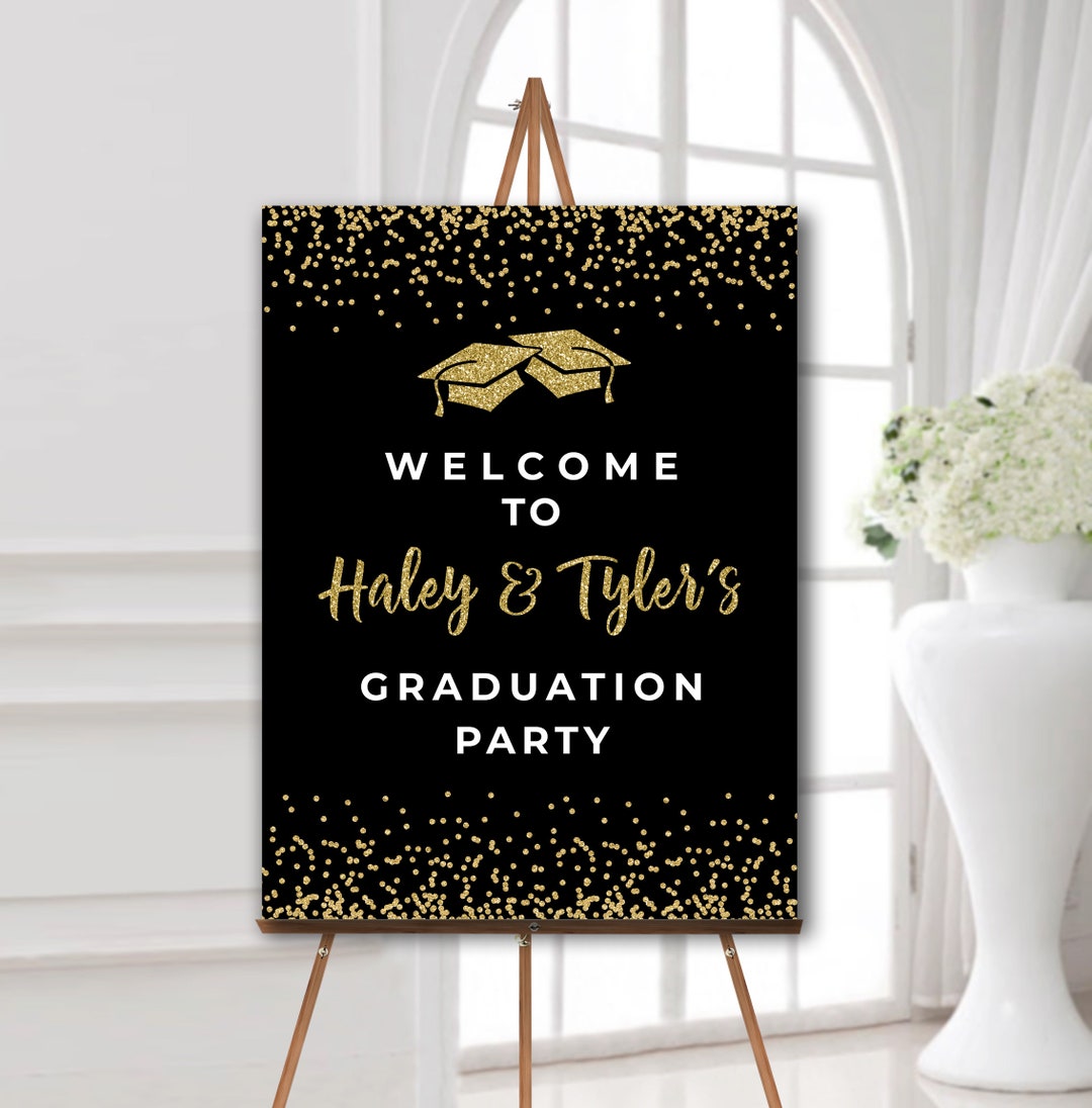 Twin Graduation Party Welcome Sign Twin Graduation Party Welcome Poster ...
