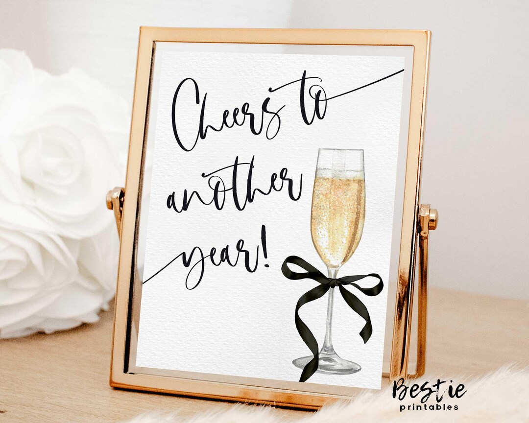 Cheers to Another Year Sign, Any Age Birthday Party Sign, Anniversary ...