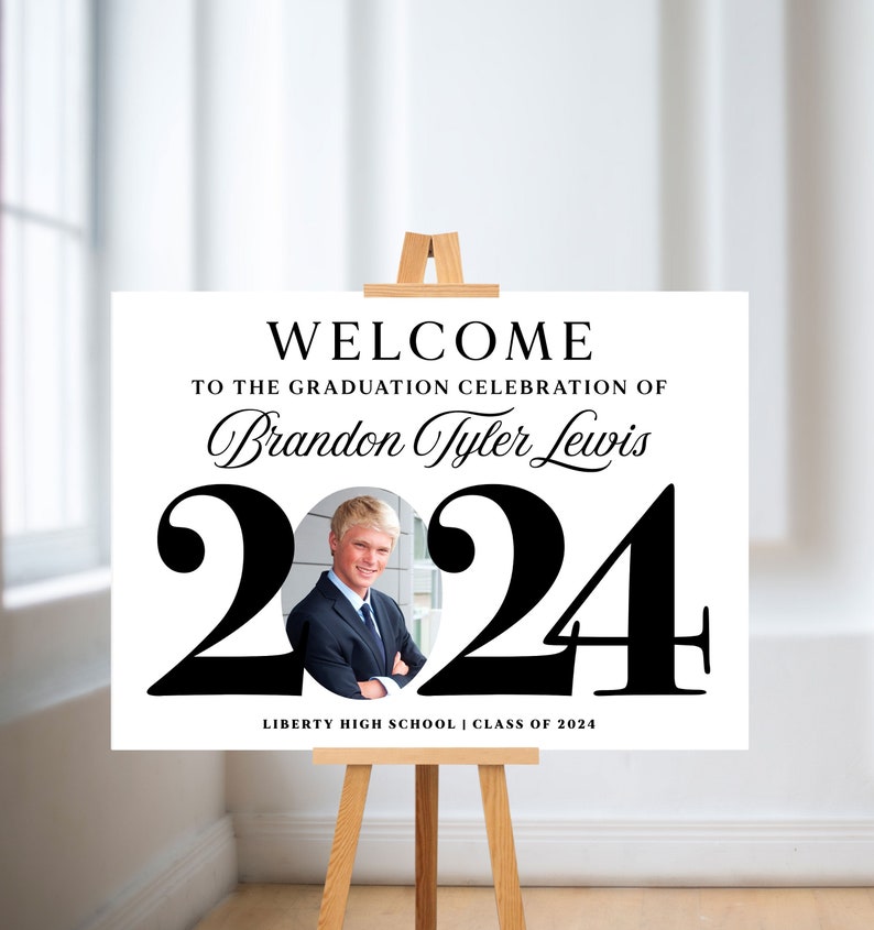 Custom Graduation Welcome Sign 2024, Graduation Party Sign With Picture ...