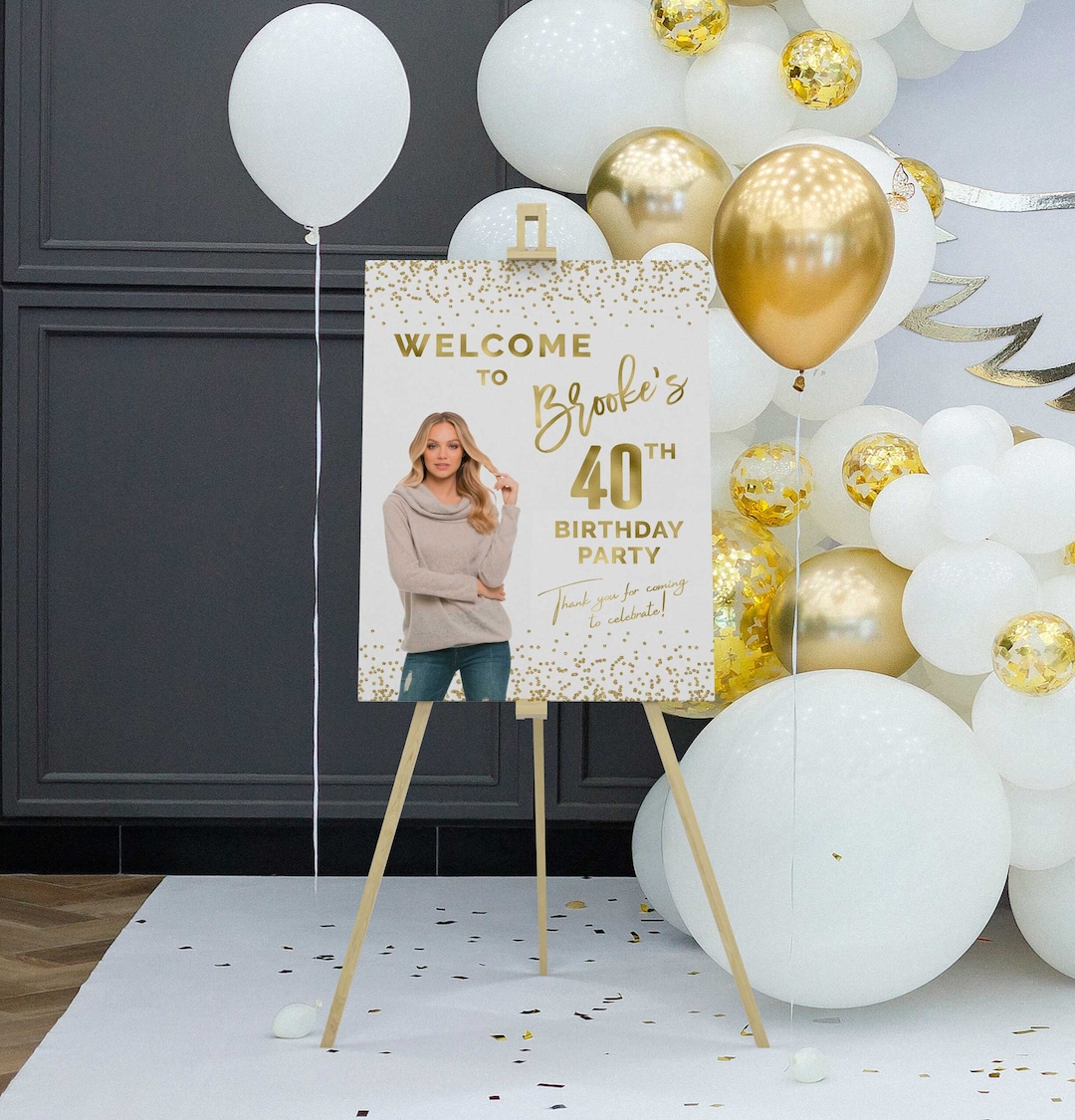 40th Birthday Party Welcome Sign With Photo Birthday Welcome - Etsy