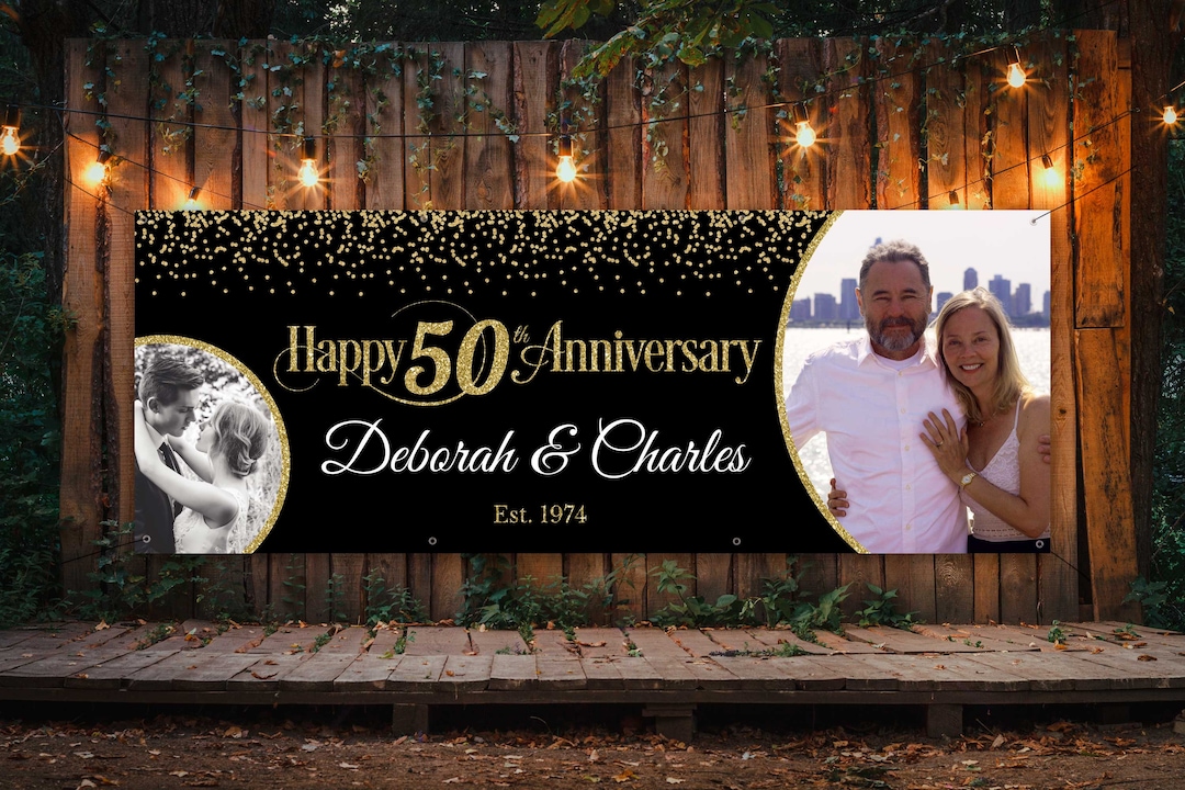 50th Anniversary Banner With Photos Wedding Anniversary - Etsy