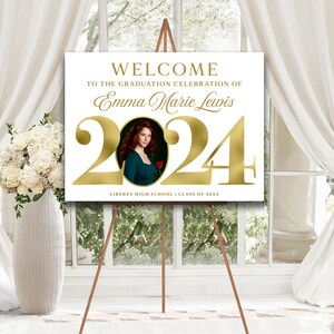 Graduation Welcome Sign 2024, Graduation Party Sign With Picture ...