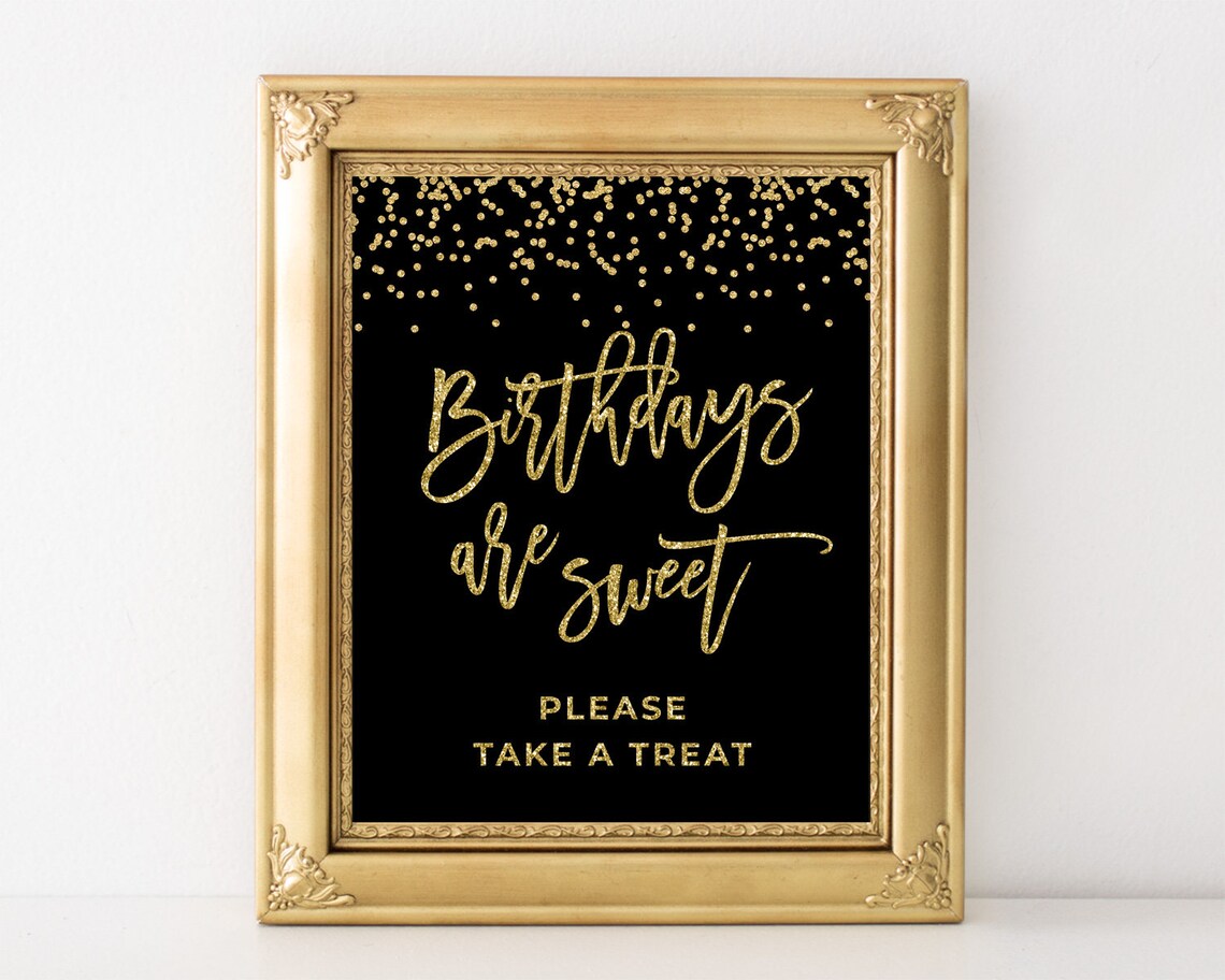 Birthdays Are Sweet Sign Printable Please Take a Treat Sign - Etsy