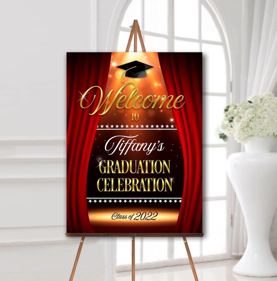Graduation Poster Hollywood Theme Graduation Welcome Sign Graduation ...