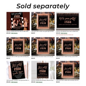 Party Like Its 1985, Birthday Backdrop Rose Gold, 40th Birthday Back ...