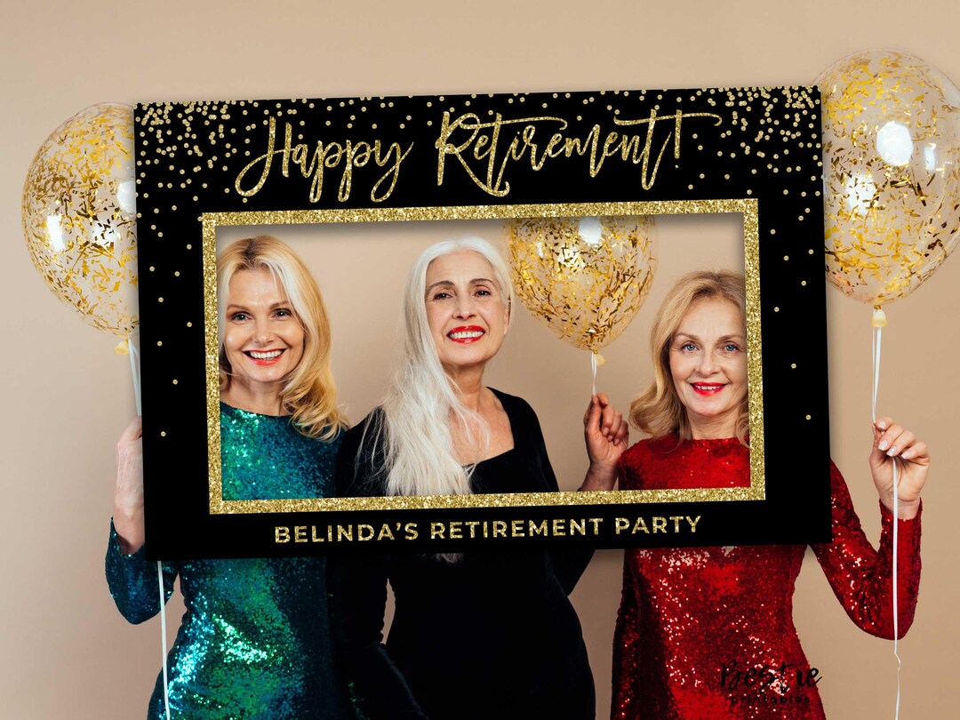 Happy Retirement, Photo Booth Frame, Retirement Party Decorations ...