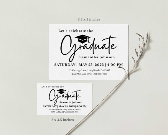 Graduation Invitation Inserts EDITABLE Graduation Insert, Graduation