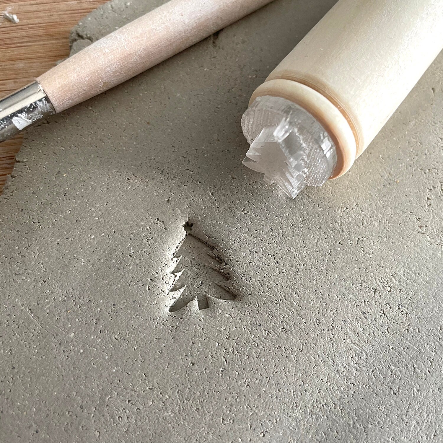 Christmas Tree Pottery Stamp. Acrylic Ceramic Stamp With Christmas Tree ...