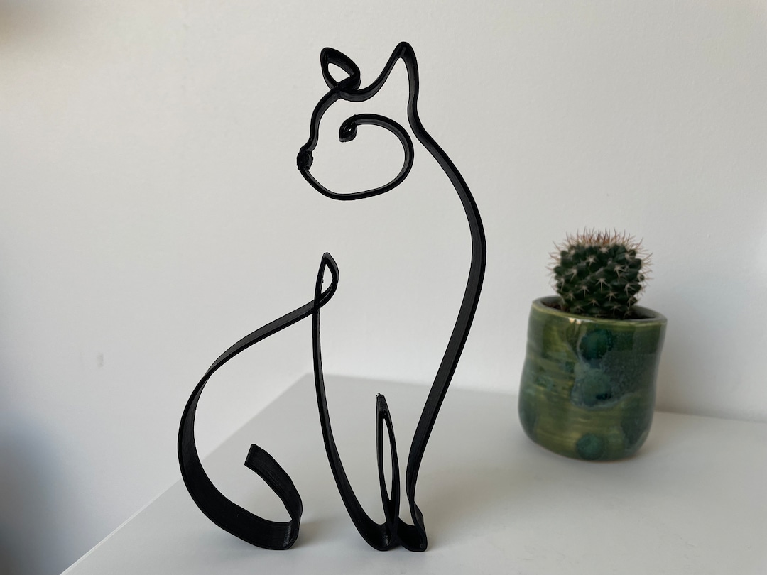 Cat One Line Art. Cat Wall Art. Living Room Decoration Cat - Etsy