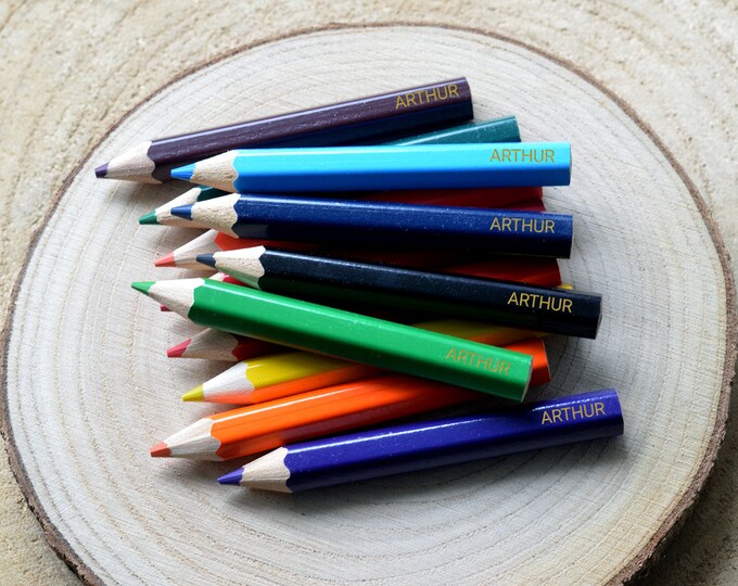 Set of 12 Custom Foil Stamped Color Pencil Personalized Wooden Pencil ...