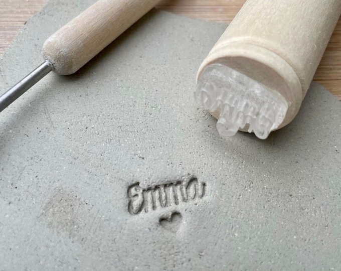 Monogram Pottery Stamp. Acrylic Ceramic Stamp With Signature. Pottery ...