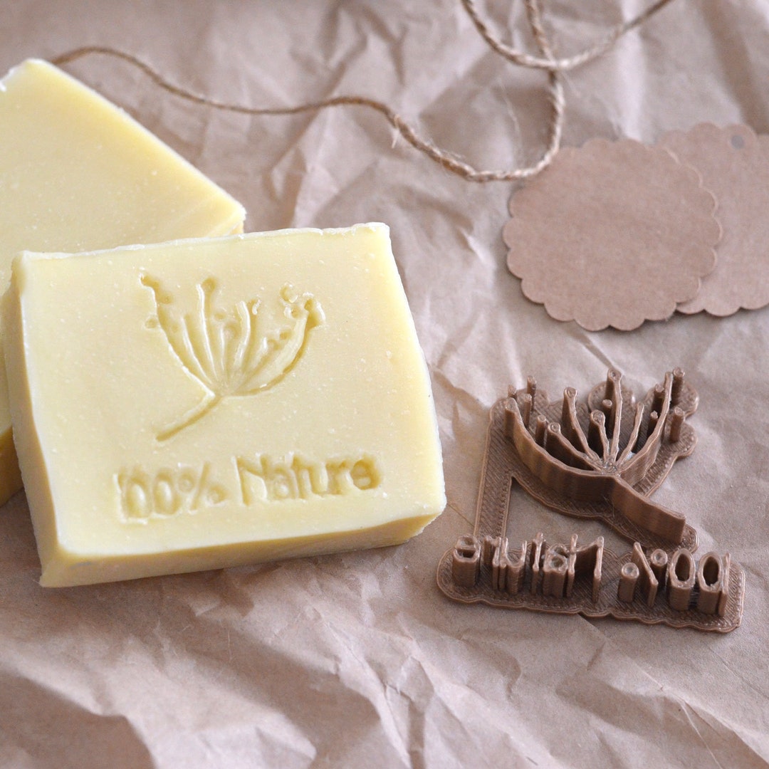 Soap Stamp 100% Nature. Stamp With Flower. Soap Stamp. Floral Stamp ...