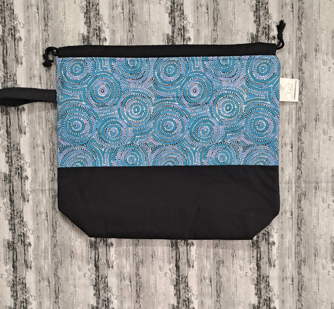 Extra Large Aboriginal Indigenous Fabric Project Drawstring Storage Bag ...