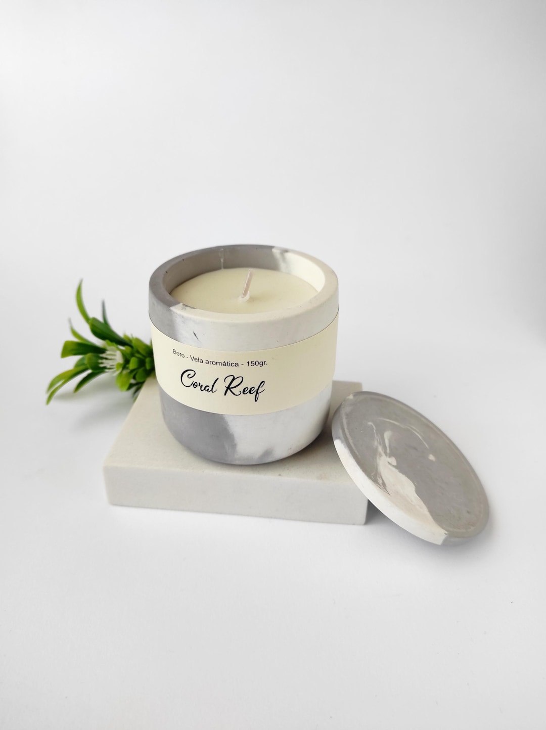 Hand Poured Scented Candle in Concrete Vessel, Fresh Scent, All ...