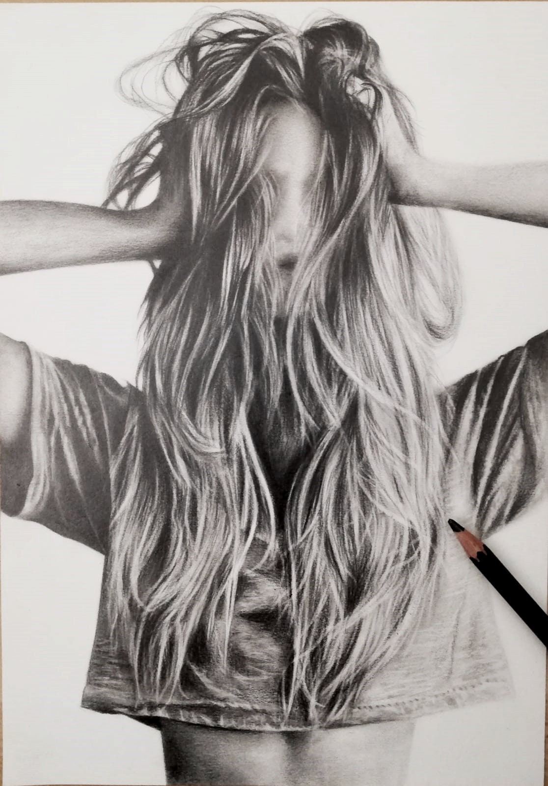 Girl Pencil Drawing,original Woman Pencil Drawings,girl Pencil Sketch ...