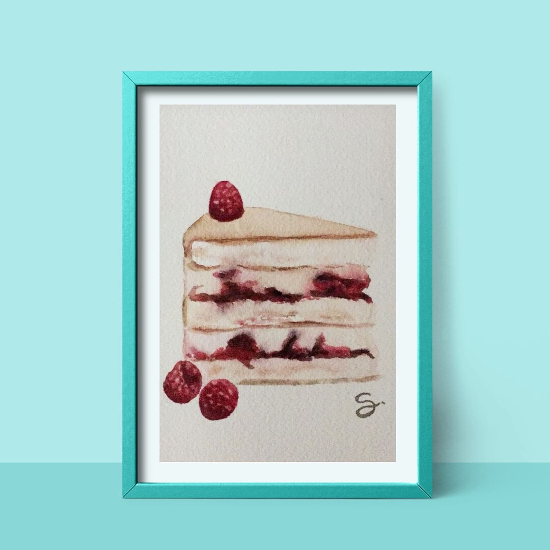 Cake Art,watercolor Painting Cake,cake Wall Art,watercolor Food Art ...
