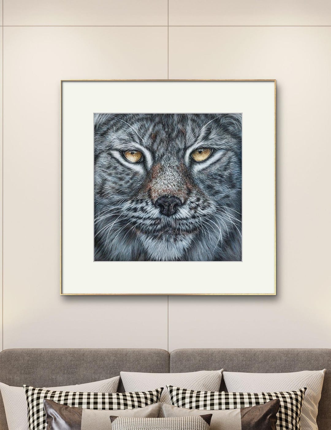 Linx Painting Feline,animal Wildlife Paintings,feline Linx Drawing ...
