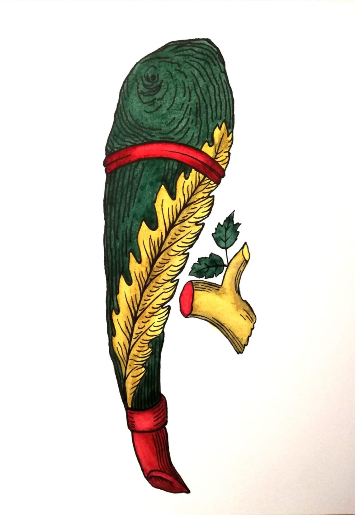 Quadro Asso di Bastoni siciliano,Dipinto asso di mazze,Carta da gioco ...